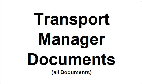 Full Suite of Transport Manager Documents – JR Transport Management ...
